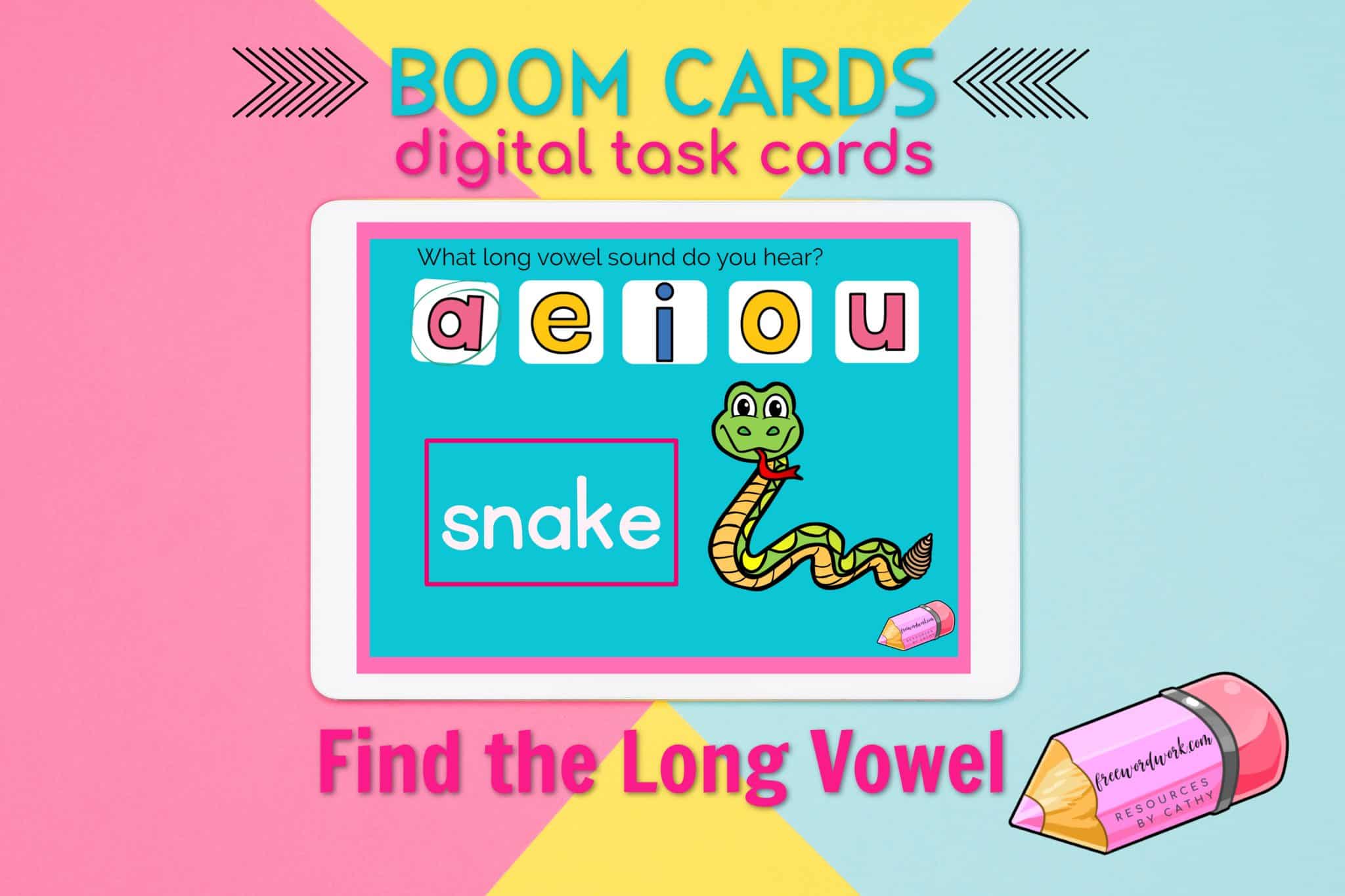 Long Vowel Boom Cards - Free Word Work