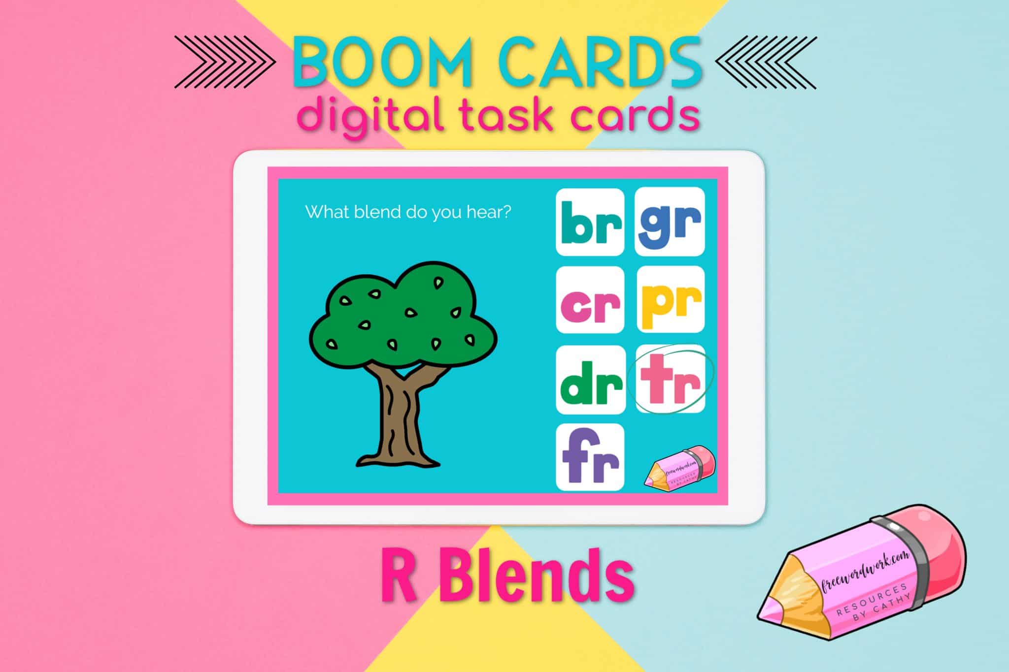 R Blend Boom Cards - Free Word Work
