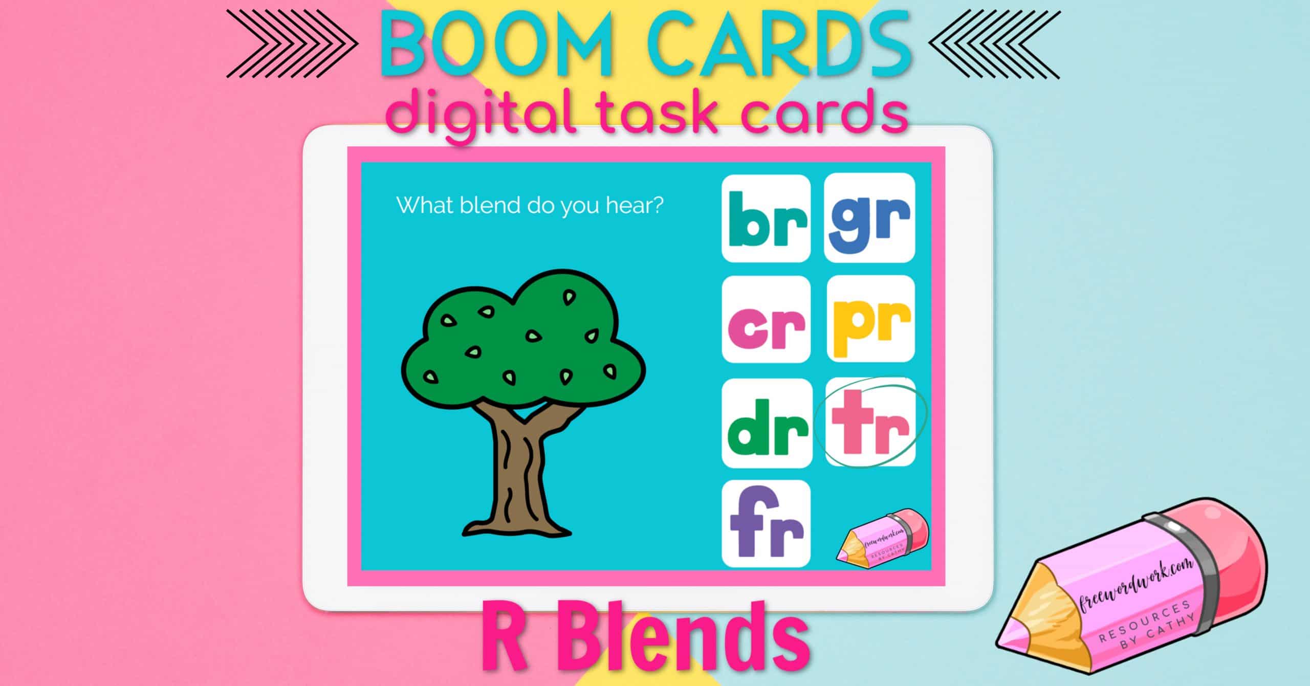 R Blend Boom Cards - Free Word Work