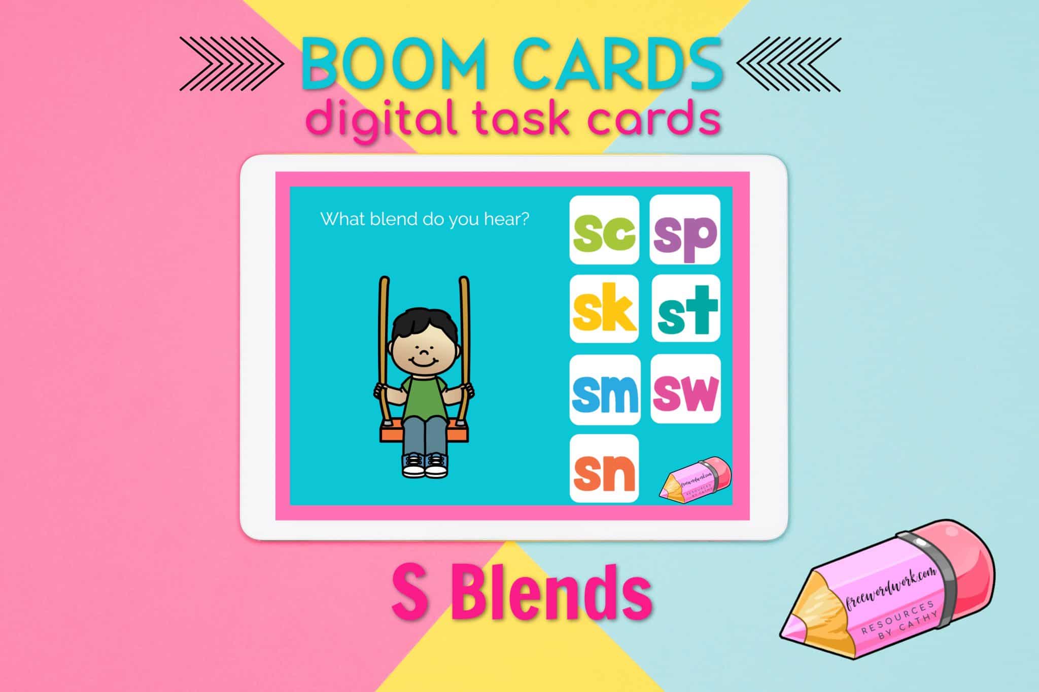 S Blend Boom Cards - Free Word Work