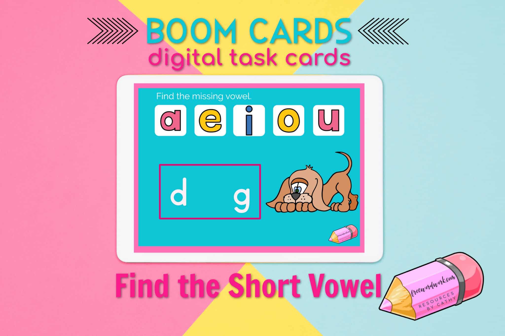 Short Vowel Boom Cards - Free Word Work