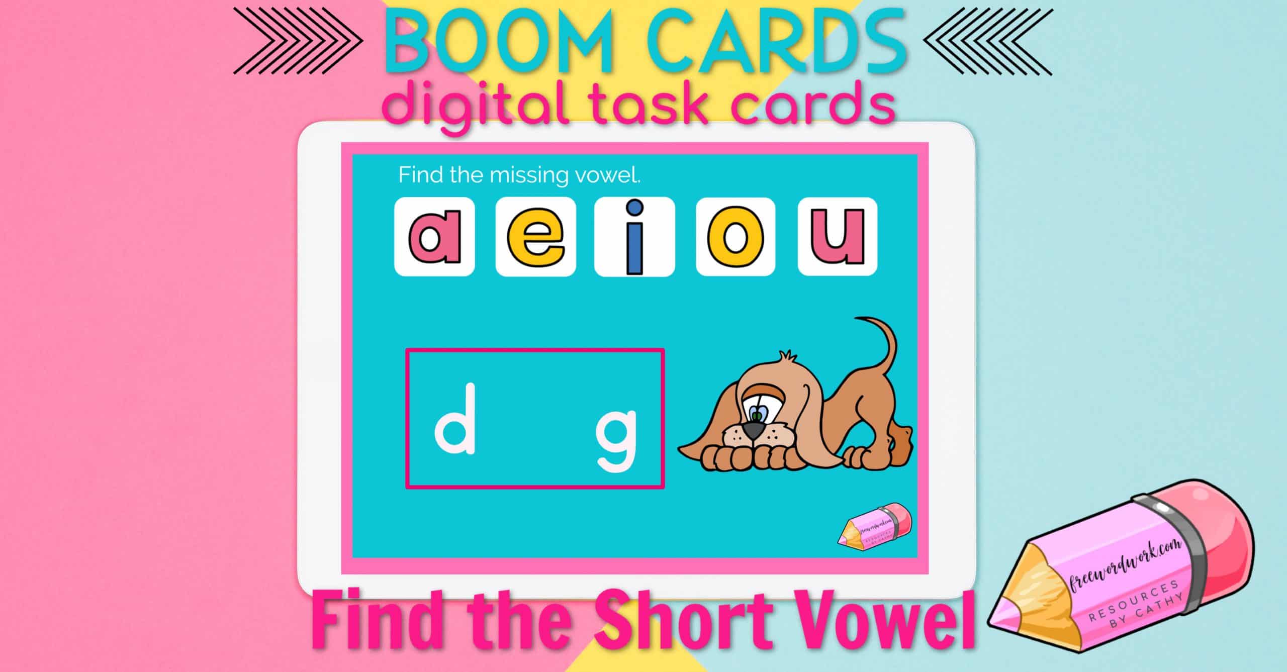 Short Vowel Boom Cards - Free Word Work