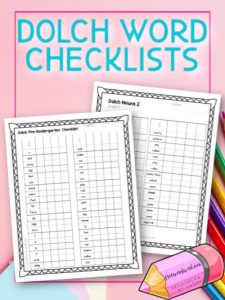 Dolch Word Checklists - Free Word Work