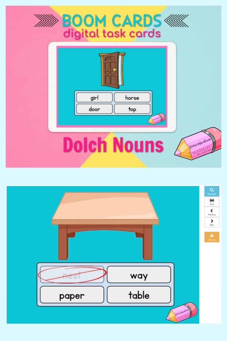 Dolch Noun Boom Cards - Free Word Work