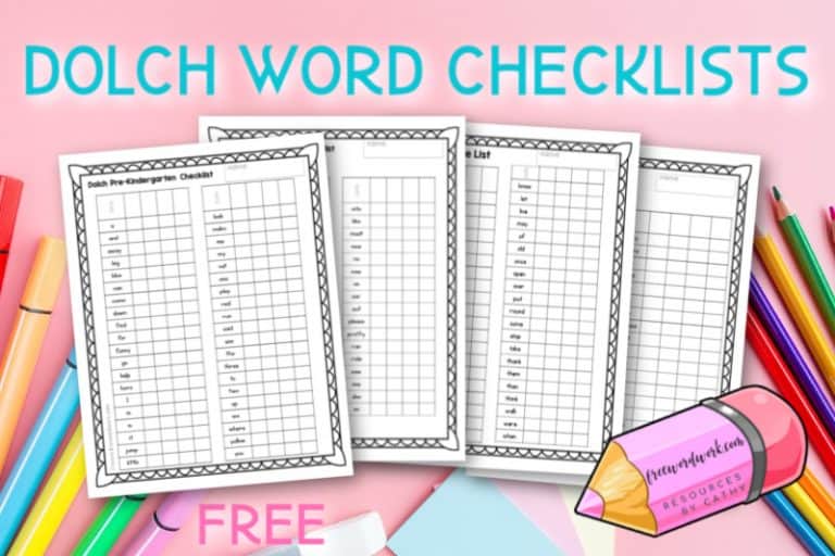 Dolch Word Checklists - Free Word Work