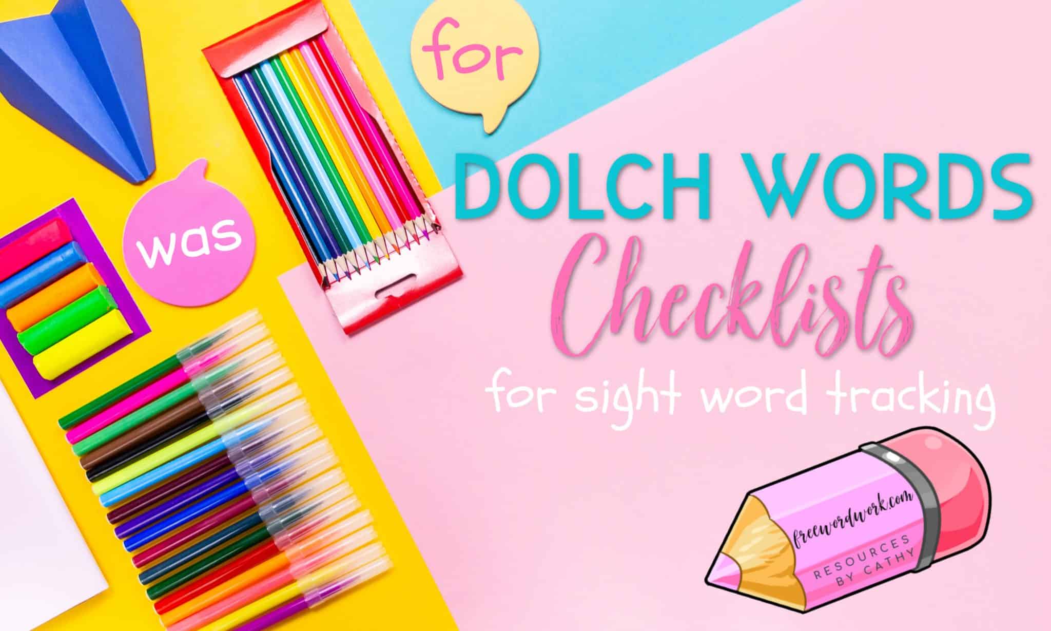Dolch Word Checklists - Free Word Work
