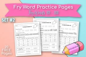 Fry Word Practice Pages (words 101-200) - Free Word Work