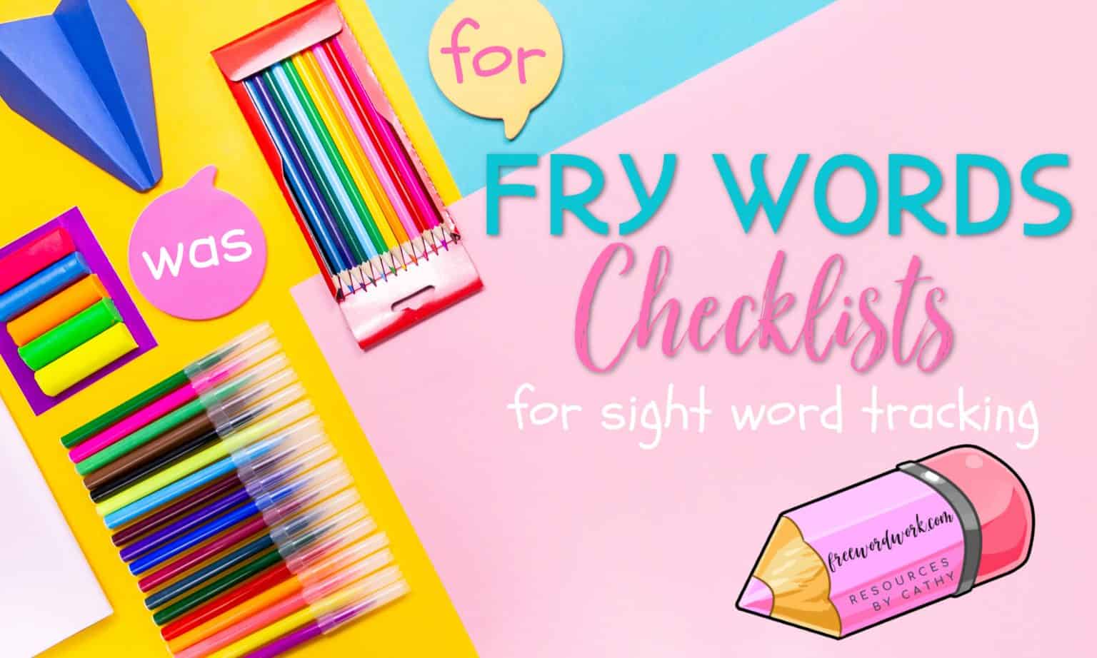 Fry Word Checklists - Free Word Work