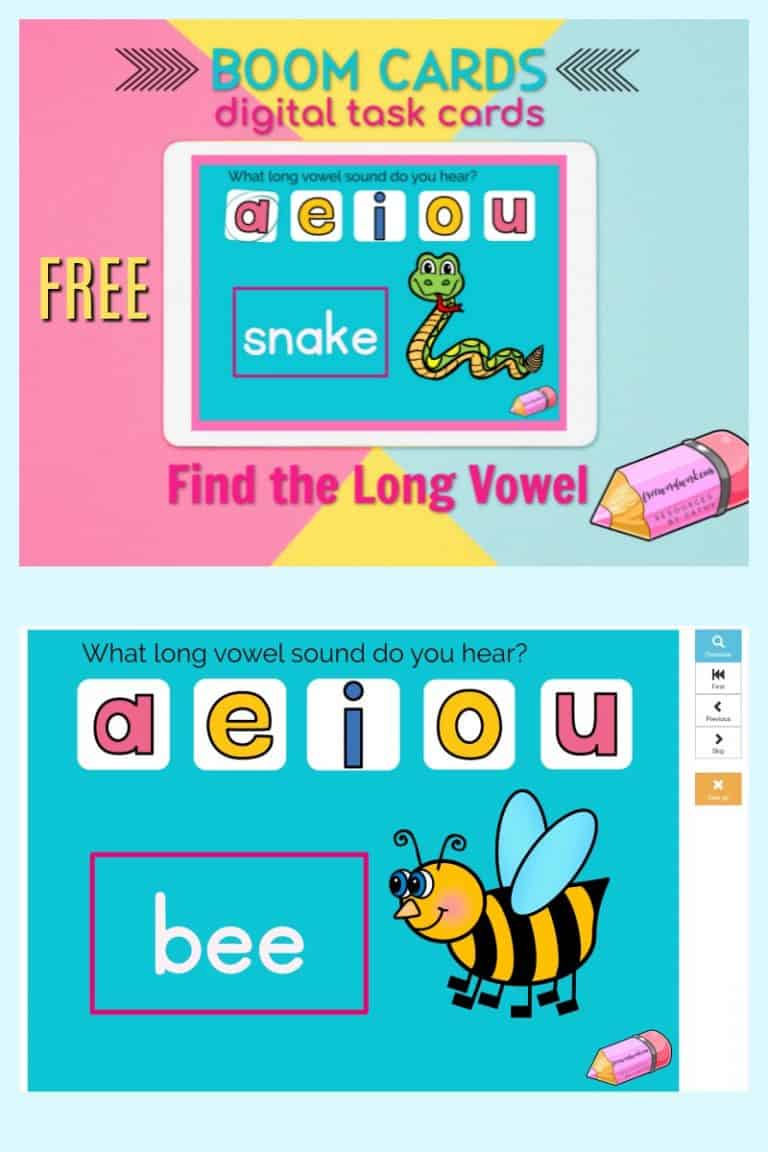 Long Vowel Boom Cards - Free Word Work