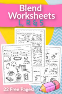 L, R & S Beginning Blend Worksheets - Free Word Work