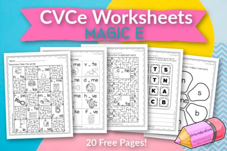 CVCe Worksheets (Magic e) - Free Word Work