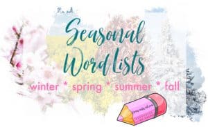 Seasonal Word Lists - Free Word Work