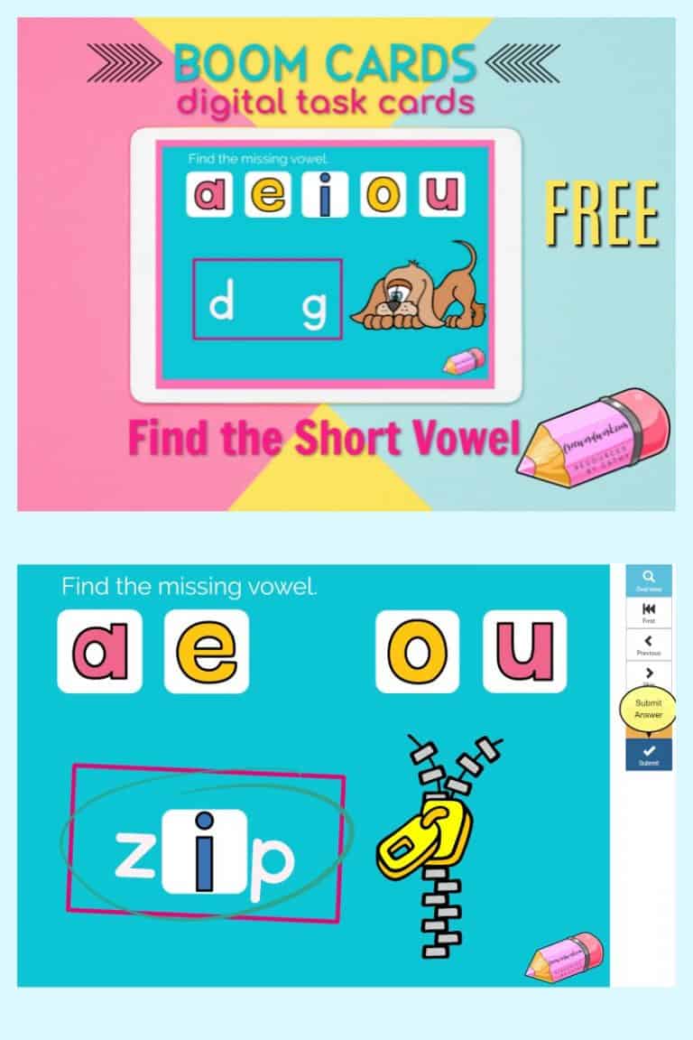 Short Vowel Boom Cards - Free Word Work