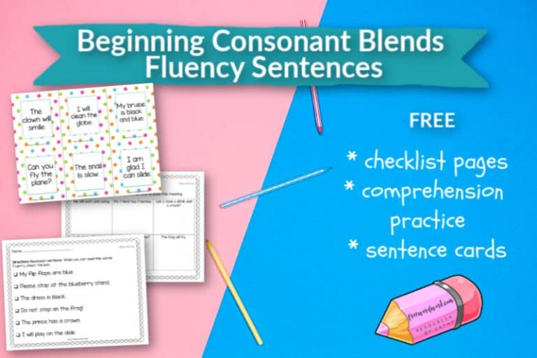 Beginning Consonant Blend Fluency Sentences - Free Word Work