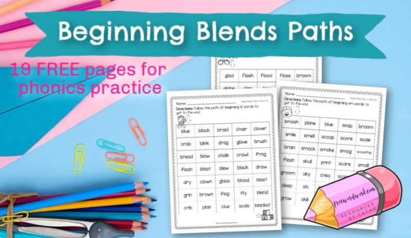 Reading Mazes: Beginning Blends Paths - Free Word Work
