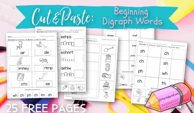 Beginning Digraphs Cut and Paste - Free Word Work