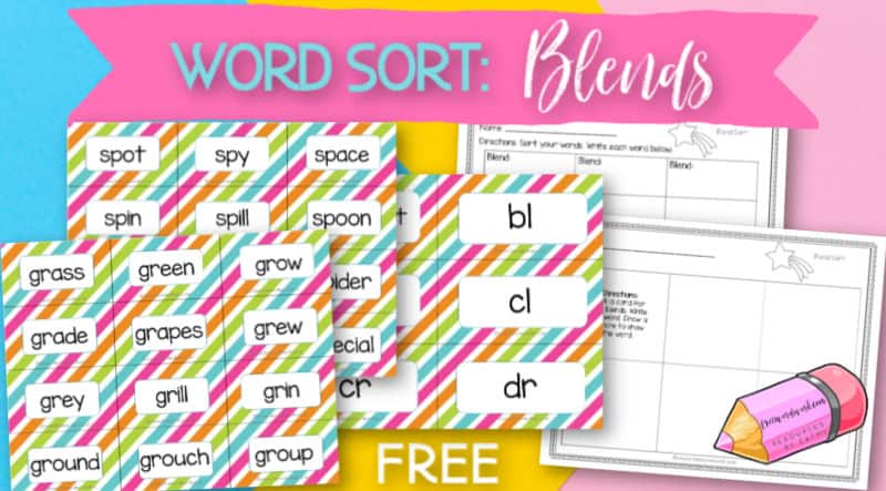 Blend Word Sort - Free Word Work