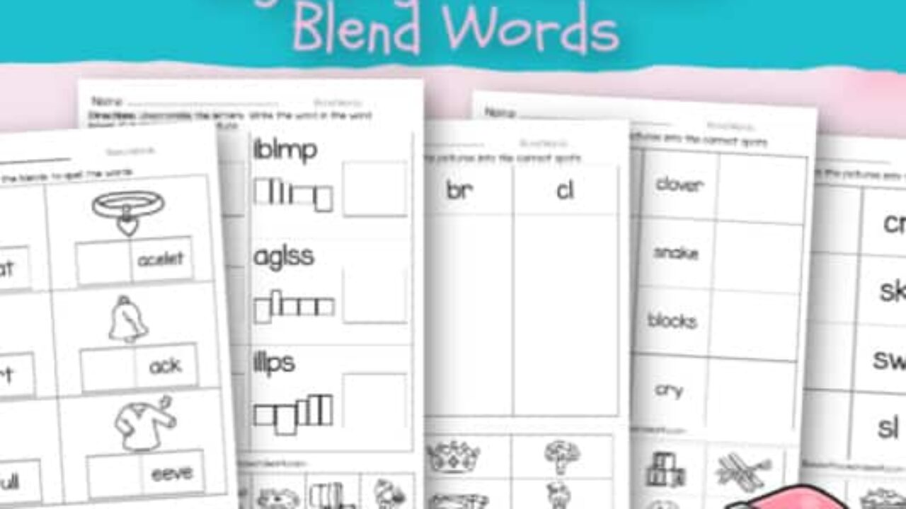 Consonant Blends Cut And Paste Worksheets
