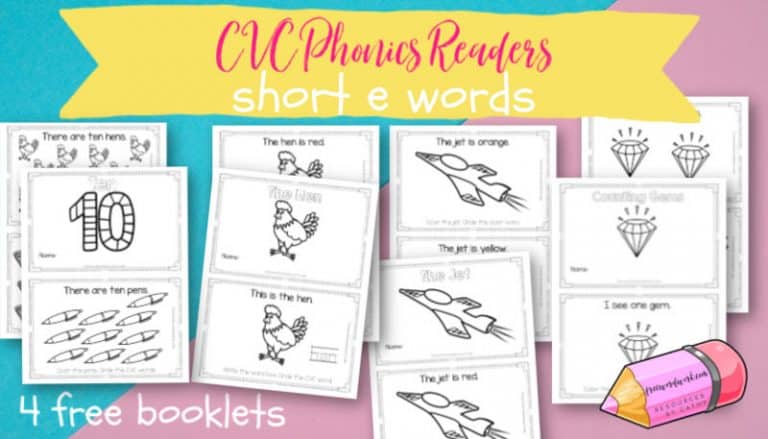 Phonics Readers: CVC Short E - Free Word Work