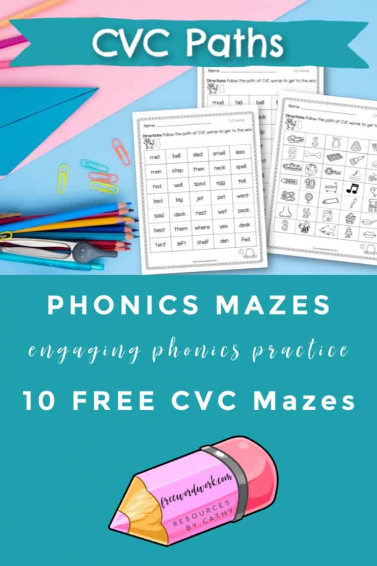 Reading Mazes: CVC Paths - Free Word Work
