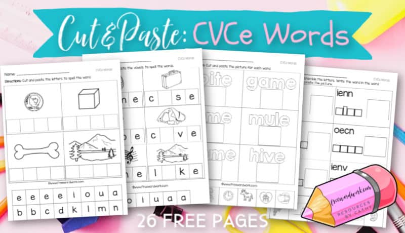 CVCe Cut and Paste Practice - Free Word Work