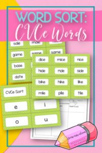 CVCe Word Sort - Free Word Work