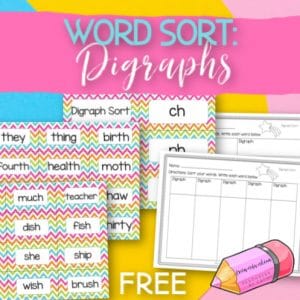 Beginning Digraphs Cut and Paste - Free Word Work