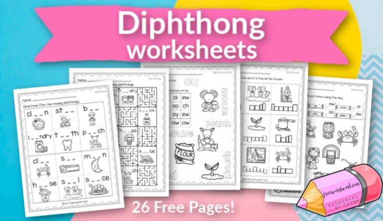 Diphthong Cut & Paste Practice - Free Word Work a