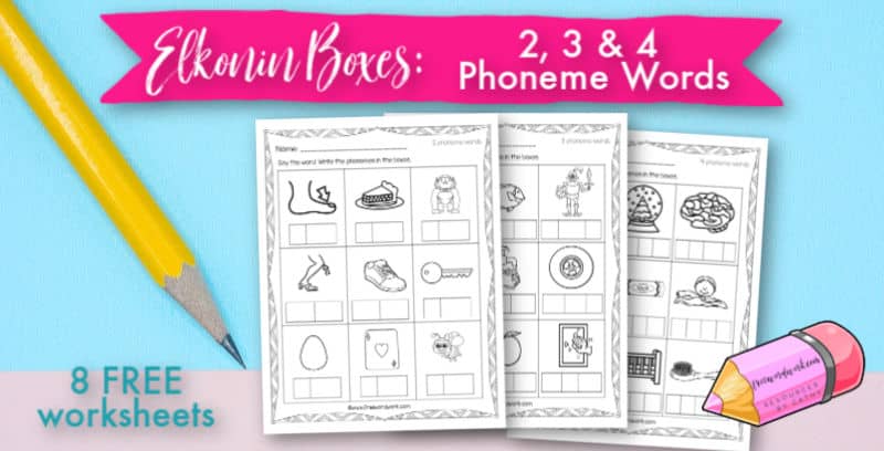 Elkonin Boxes: 2, 3 & 4 Phoneme Worksheets - Free Word Work
