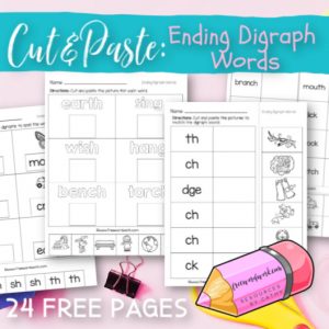 Ending Digraph Find & Color Worksheets - Free Word Work