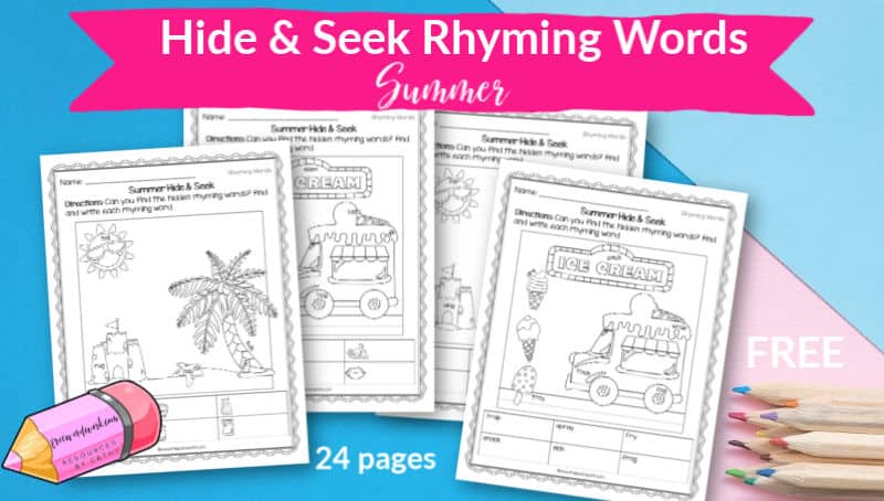 Hide & Seek Rhyming Words: Summer - Free Word Work