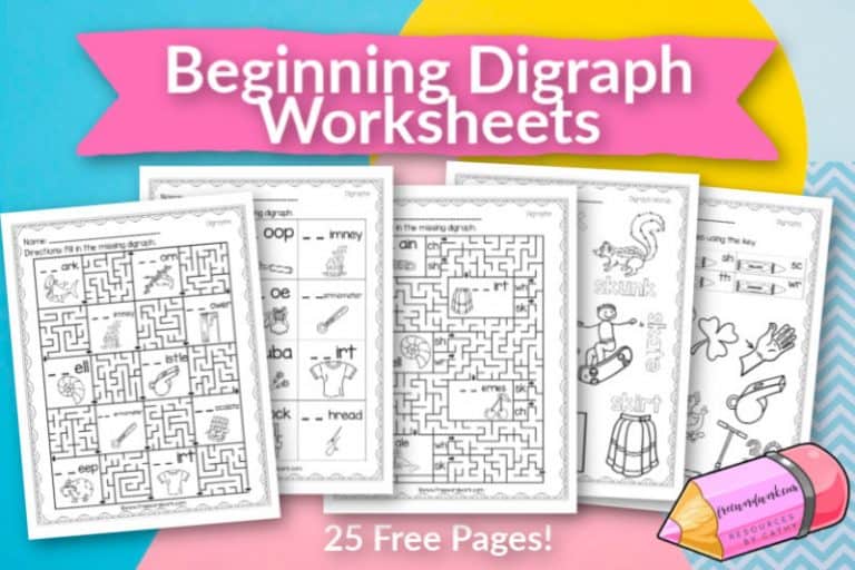 Beginning Digraph Worksheets - Free Word Work