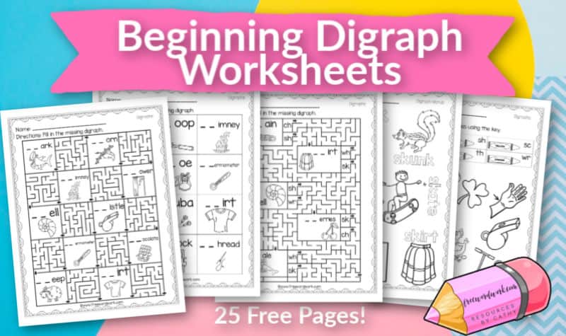 Beginning Digraph Worksheets - Free Word Work