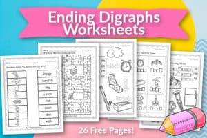 Ending Digraph Worksheets - Free Word Work
