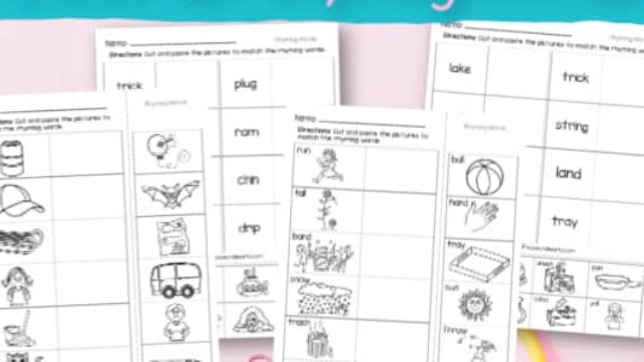 Free Rhyming Cut And Paste Worksheets For Kindergarten