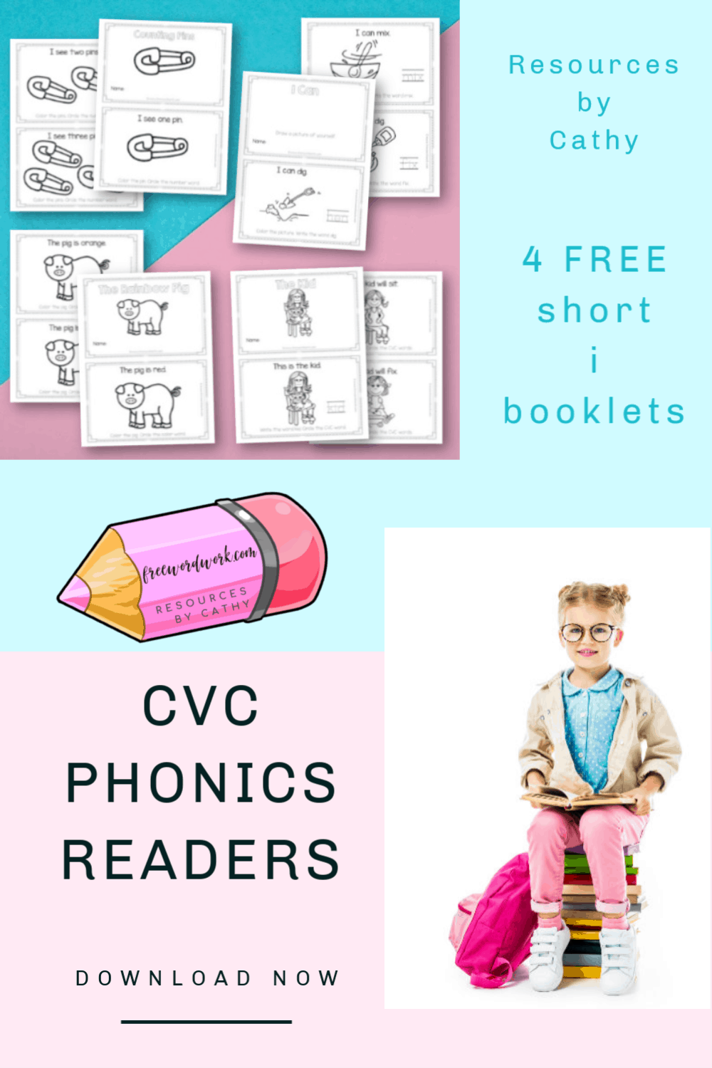 Phonics Readers: CVC Short i - Free Word Work