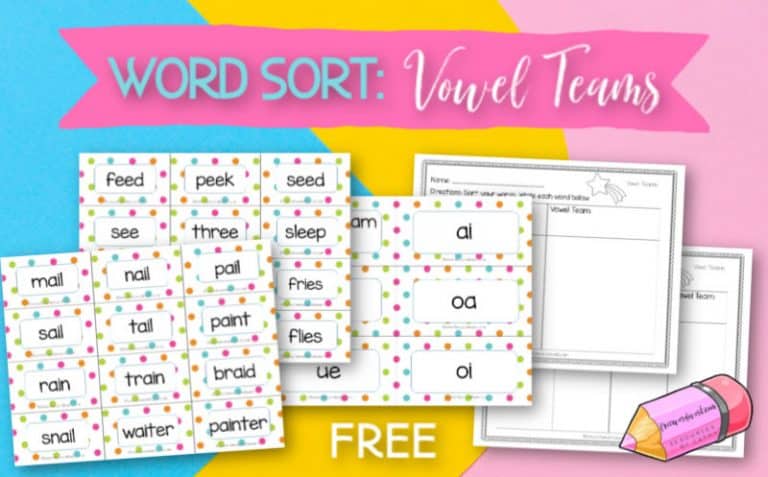 Vowel Team Word Sort - Free Word Work