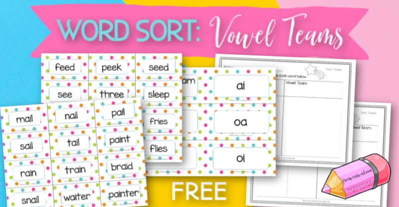 Vowel Team Word Sort - Free Word Work