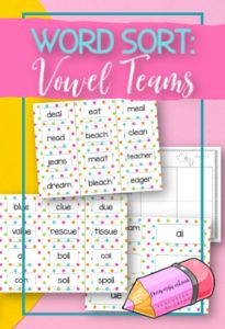 Vowel Team Word Sort - Free Word Work