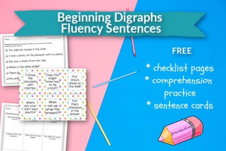 Beginning Digraphs Fluency Sentences - Free Word Work