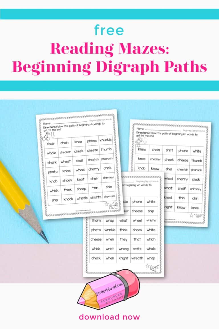 Reading Mazes: Beginning Digraphs Paths - Free Word Work
