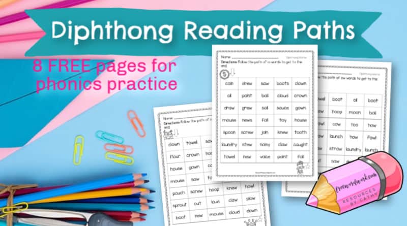 Reading Mazes: Diphthong Paths - Free Word Work
