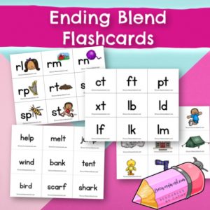 Ending Blends Cut & Paste Set #1 - Free Word Work