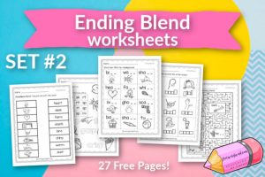 Ending Blend Worksheets Set 2 - Free Word Work