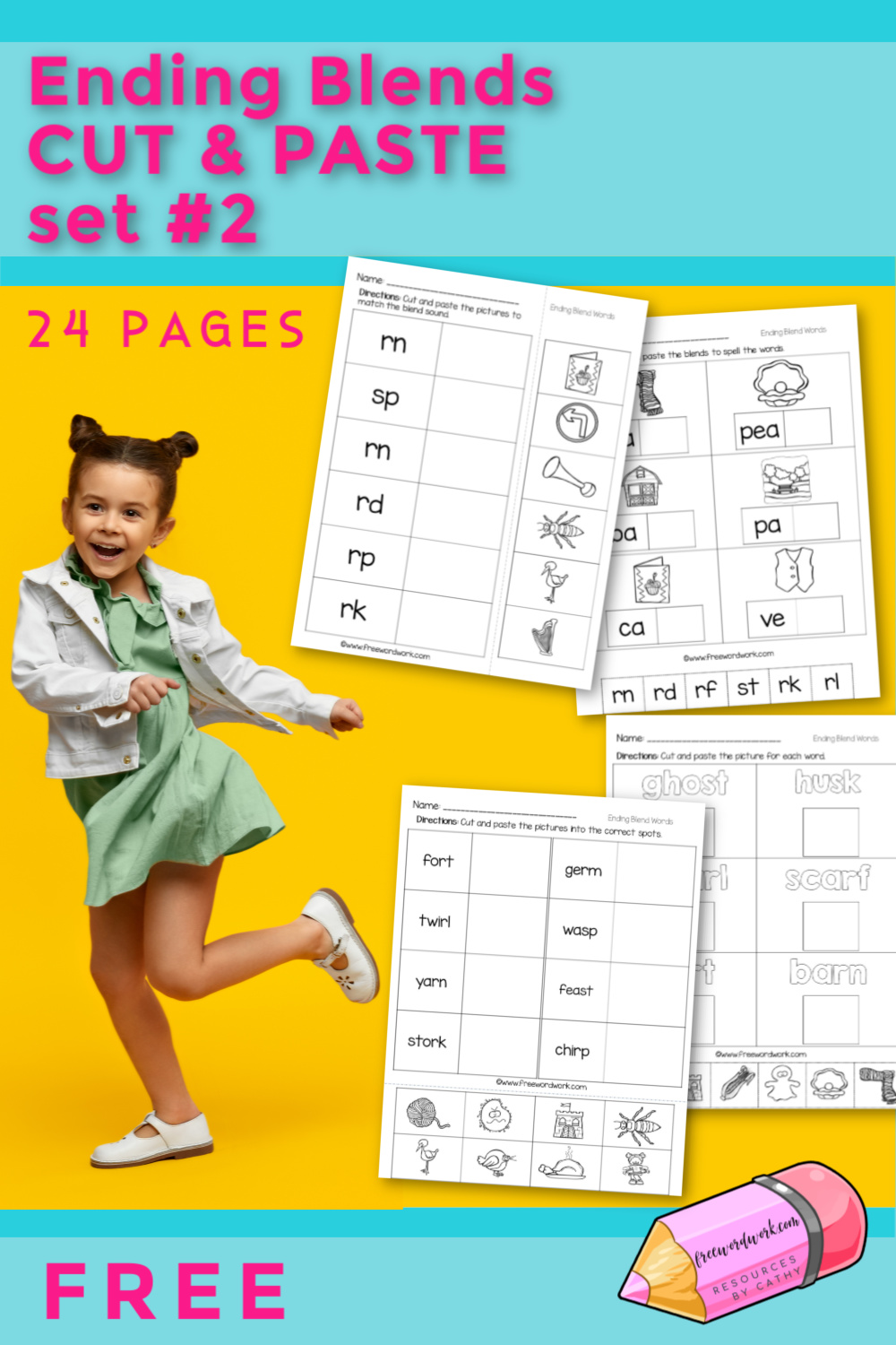 Ending Blend Cut & Paste Set #2 - Free Word Work