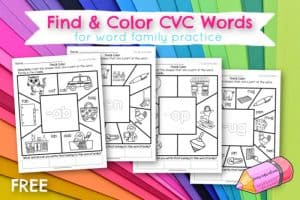 CVC Find & Color Worksheets - Free Word Work