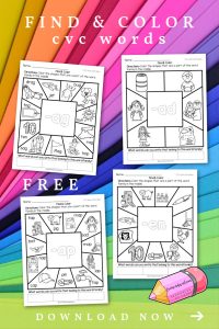 CVC Find & Color Worksheets - Free Word Work