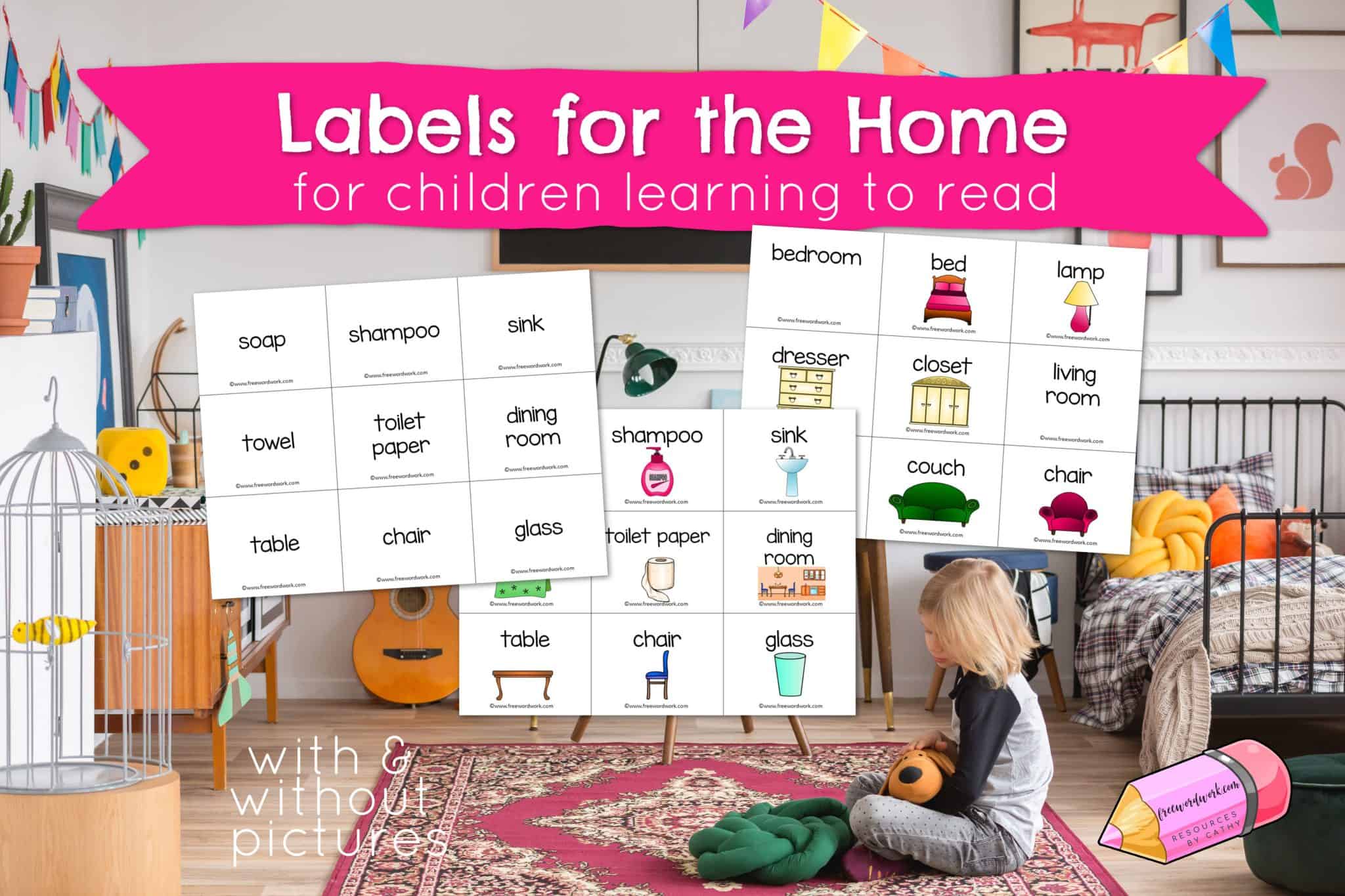 Labels for the Home - Free Word Work