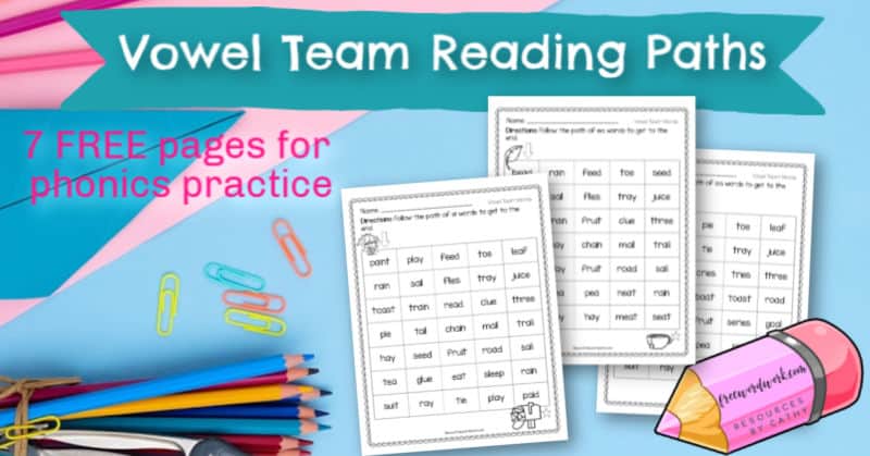 Reading Mazes: Vowel Team Paths - Free Word Work