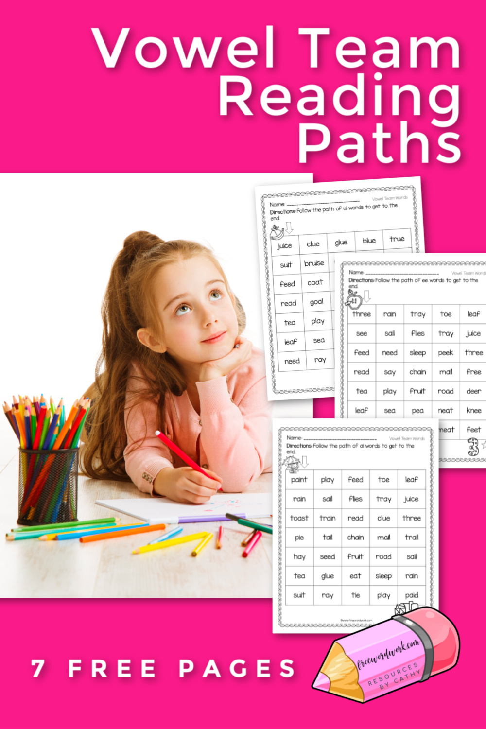 Reading Mazes: Vowel Team Paths - Free Word Work